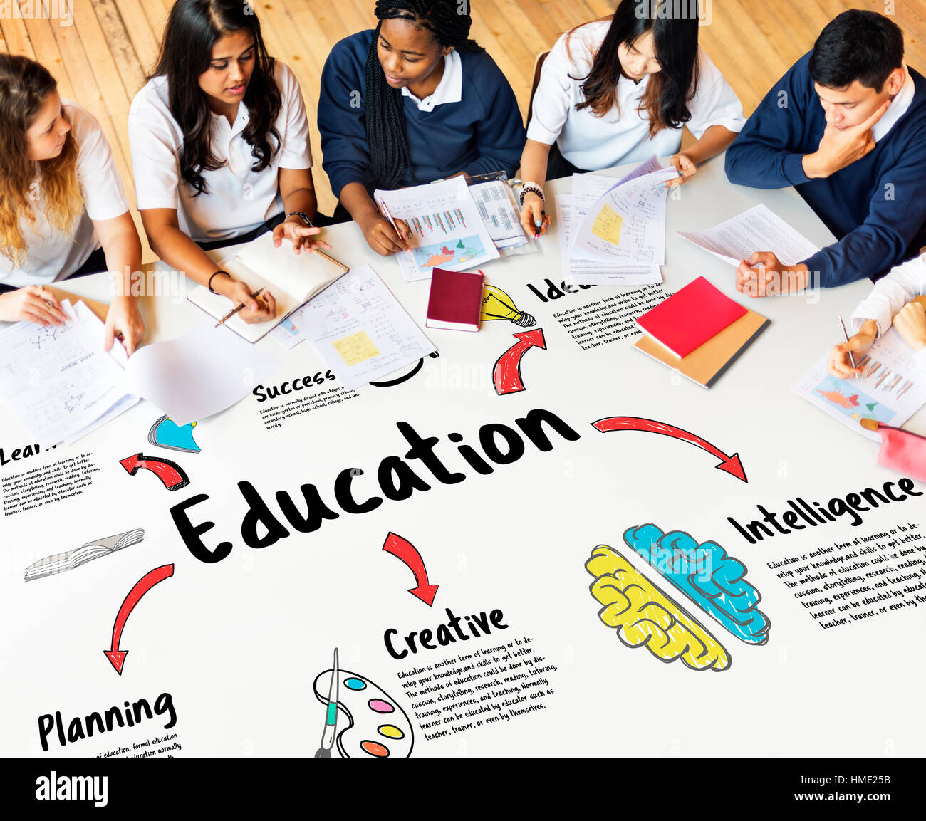 Learning School Education Diagram Concept Stock Photo - Alamy