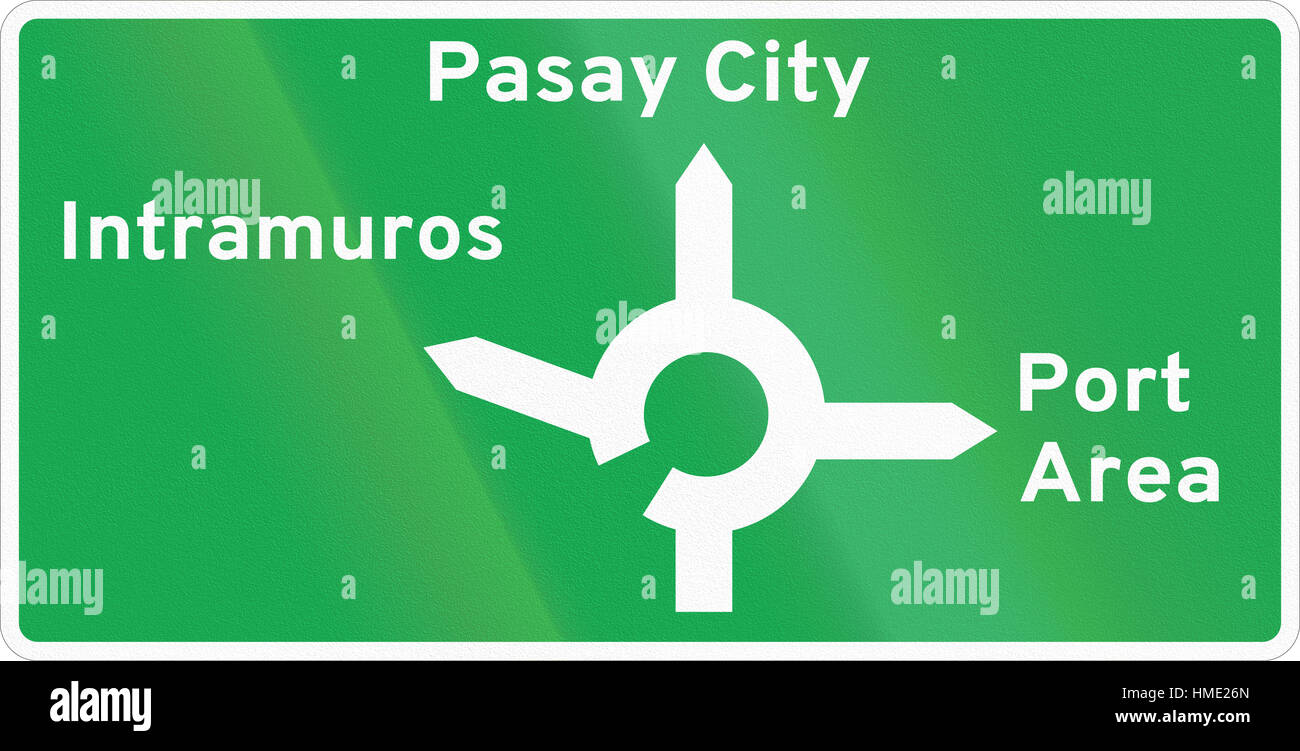 Road sign in the Philippines - Diagrammatic Direction Sign Stock Photo ...