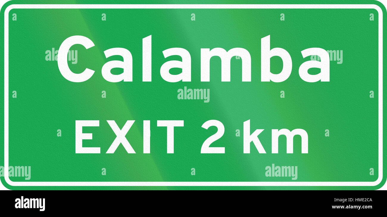 Road sign in the Philippines - Advance Exit Sign (with distance Stock ...