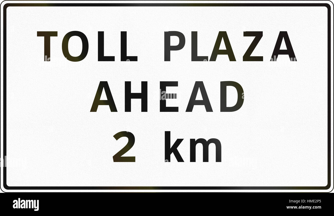 Road sign in the Philippines - Toll Plaza Ahead (with distance Stock ...