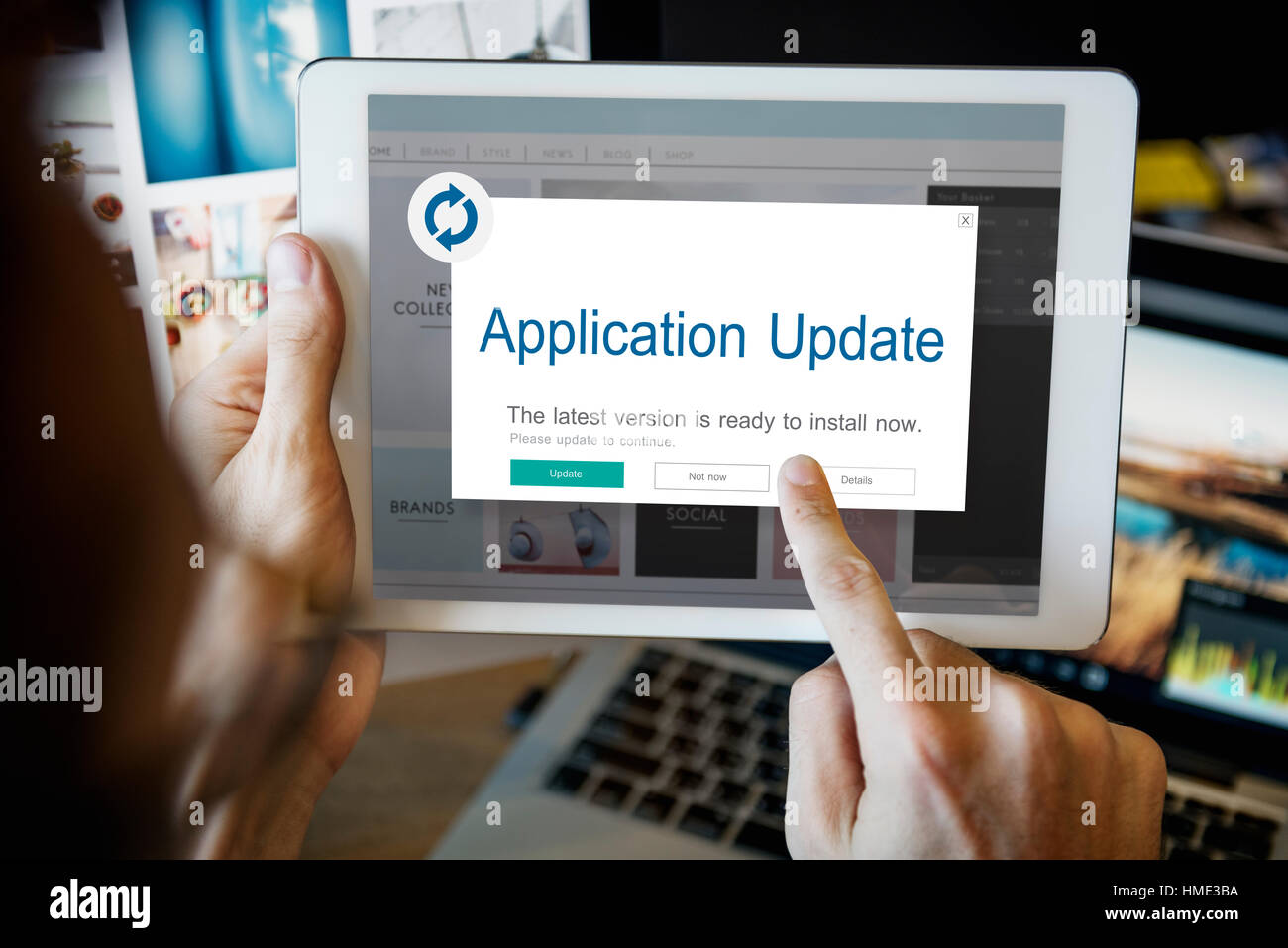 Application Upgrade Icon Concept Stock Photo - Alamy