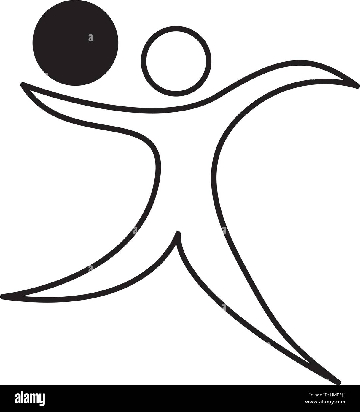 athlete figure human with balloon icon vector illustration design Stock ...