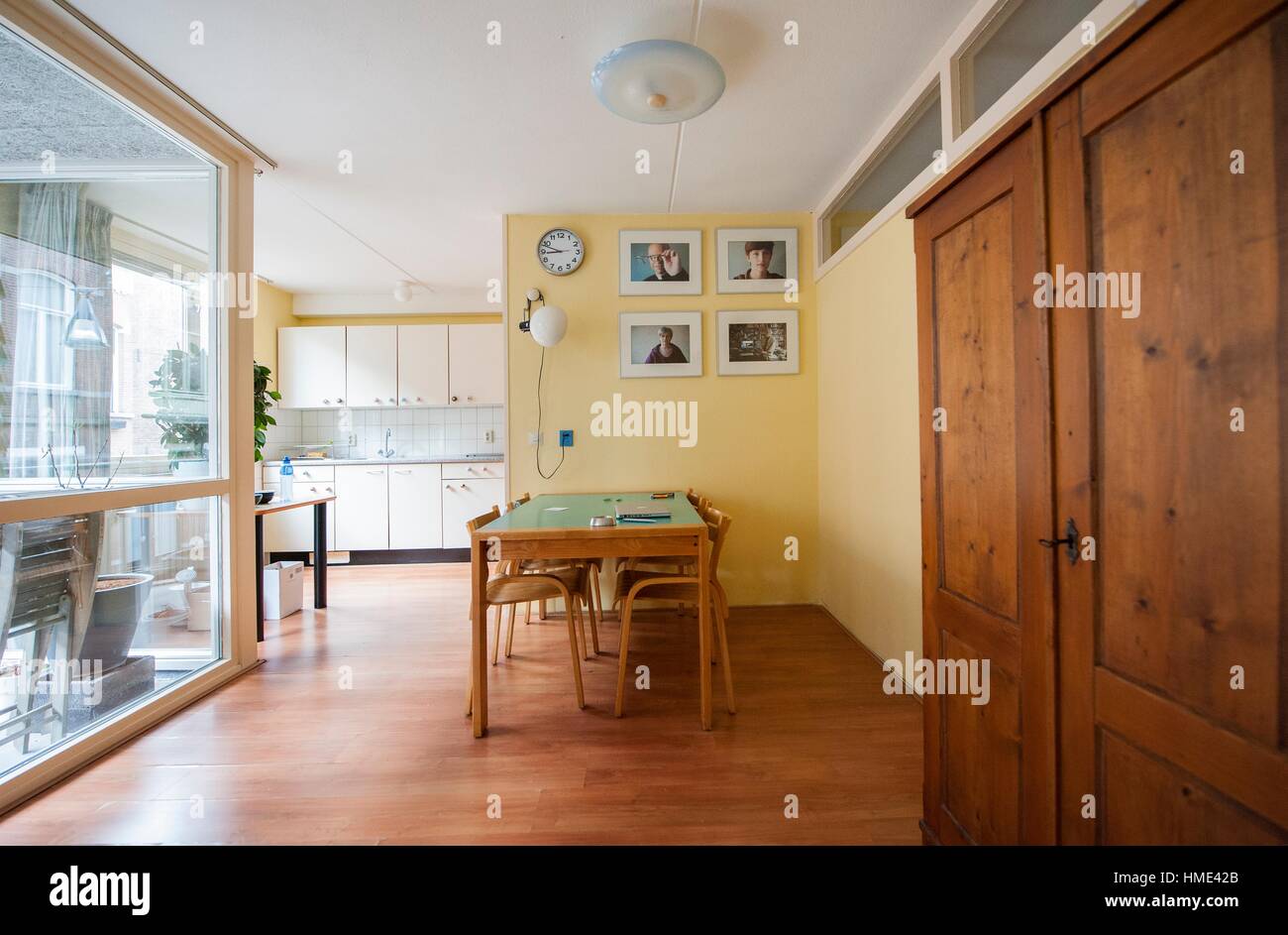 Tilburg, Netherlands. Interior main room of a down town apartment Stock ...