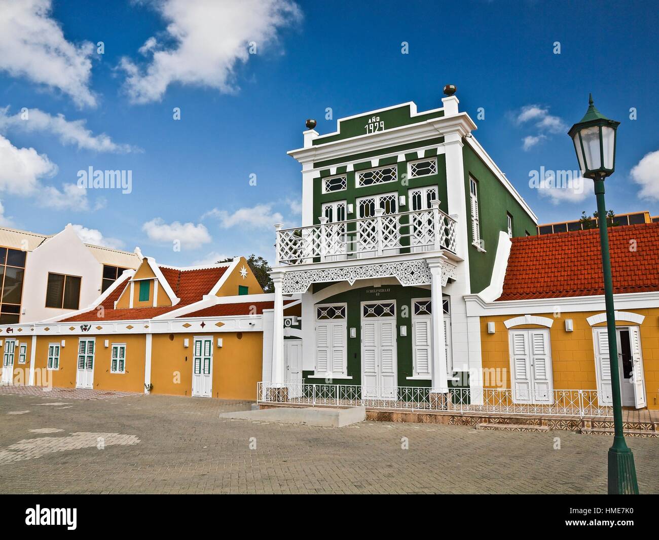 Colonial dutch architecture in oranjestad hi-res stock photography and ...