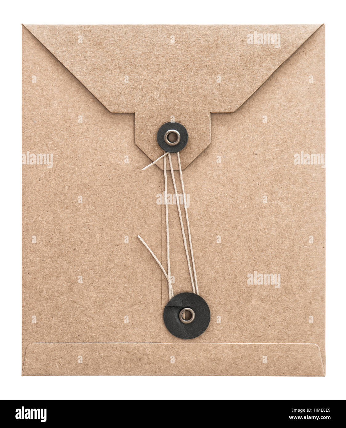 Vintage style post mail envelope isolated on white background. Kraft ...