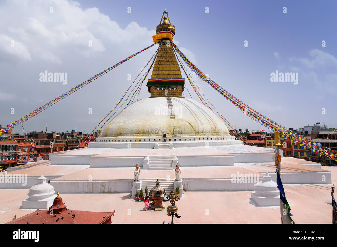 View on the Boudhanath stupa in Kathmandu, Nepal (Unesco's World ...