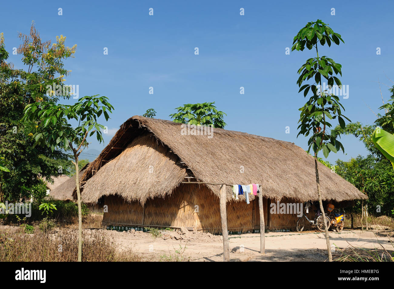 Lao - rural scene on the village near Muang Sing Stock Photo - Alamy