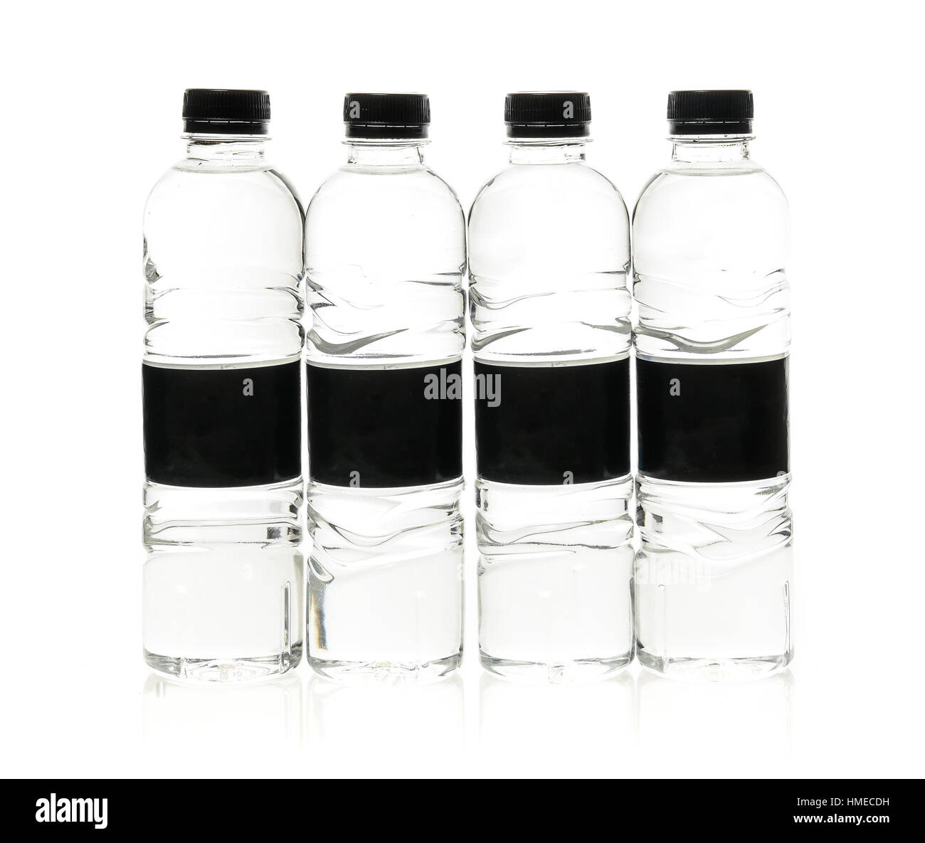 Soda water plastic bottles with blank label. Isolated on white ...