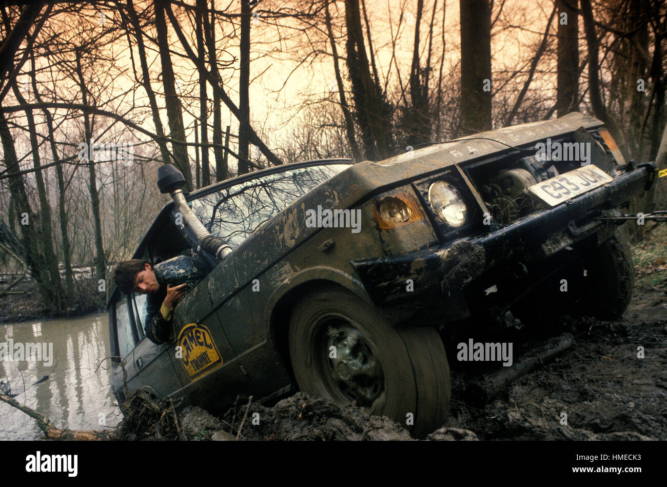 1985 Range Rovers driving on the Land Rover test track at Eastnor ...