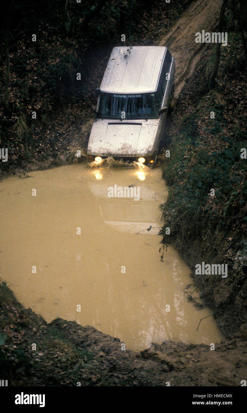 1985 Range Rovers driving on the Land Rover test track at Eastnor ...