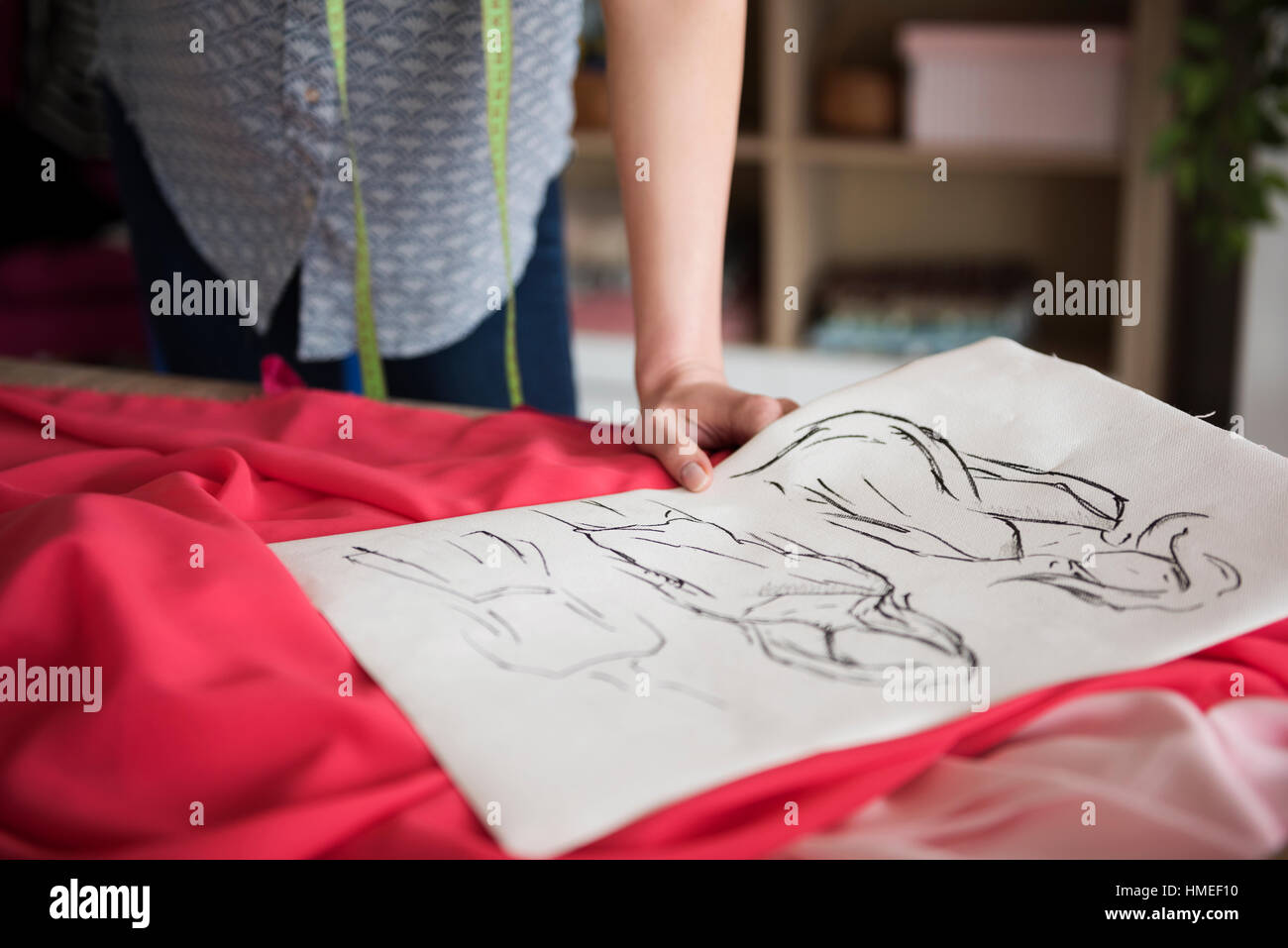 Ready for sewing new clothes from project Stock Photo - Alamy