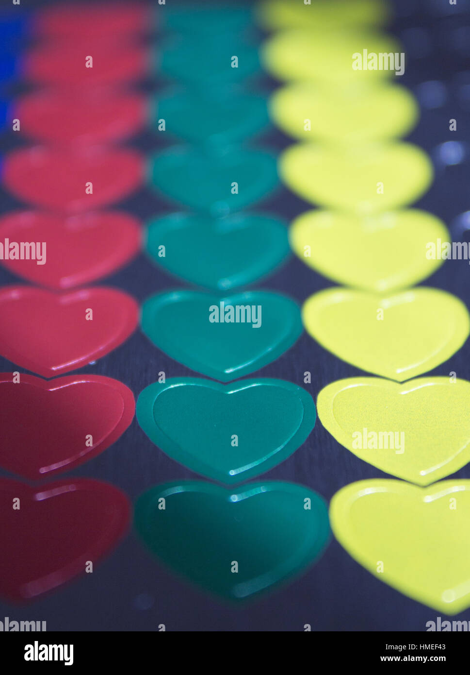 Multiple hearts of different colors Stock Photo - Alamy