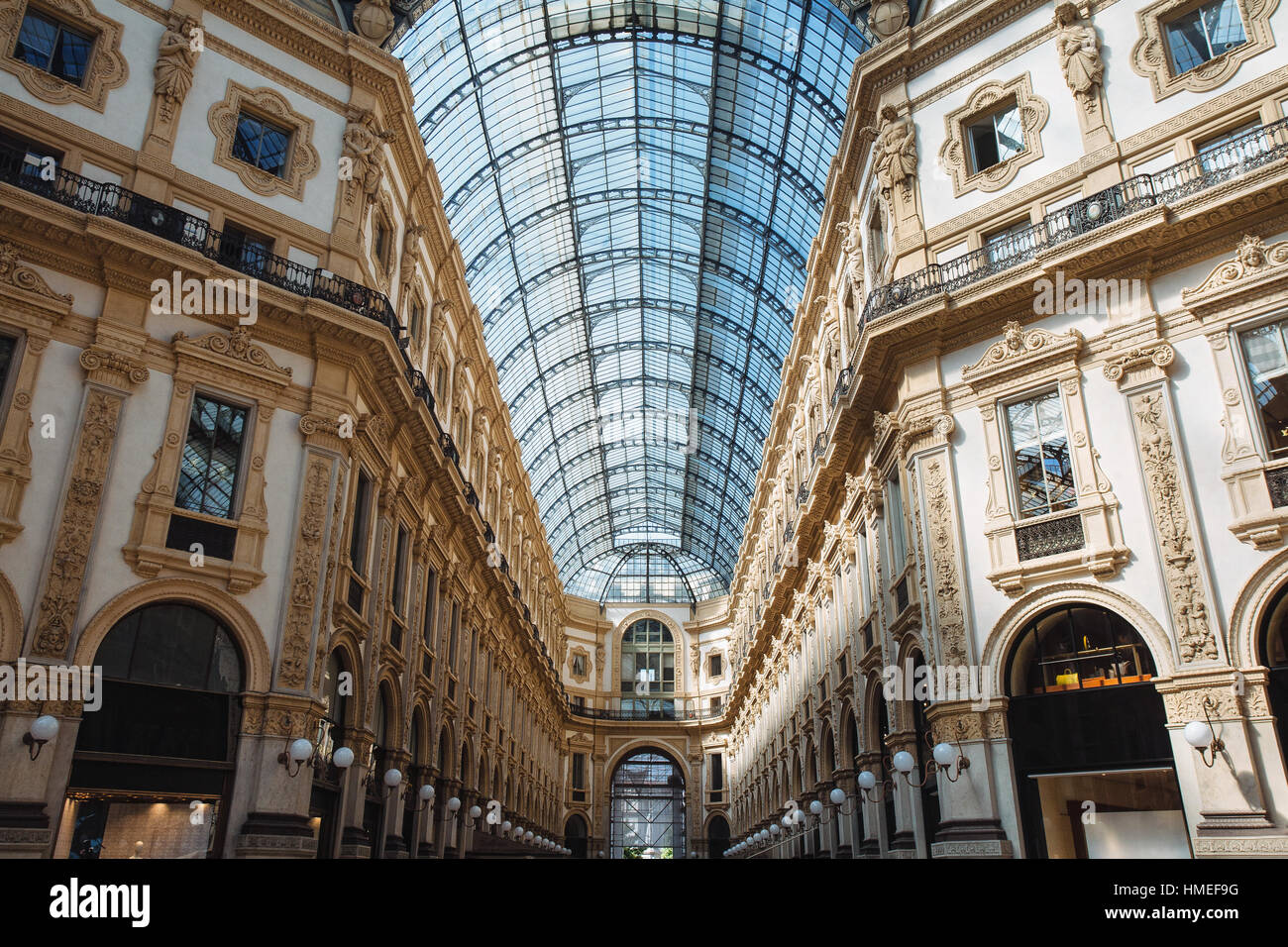 Arcade inside Galleria Vittorio Emanuele II at Milan Stock Photo - Alamy