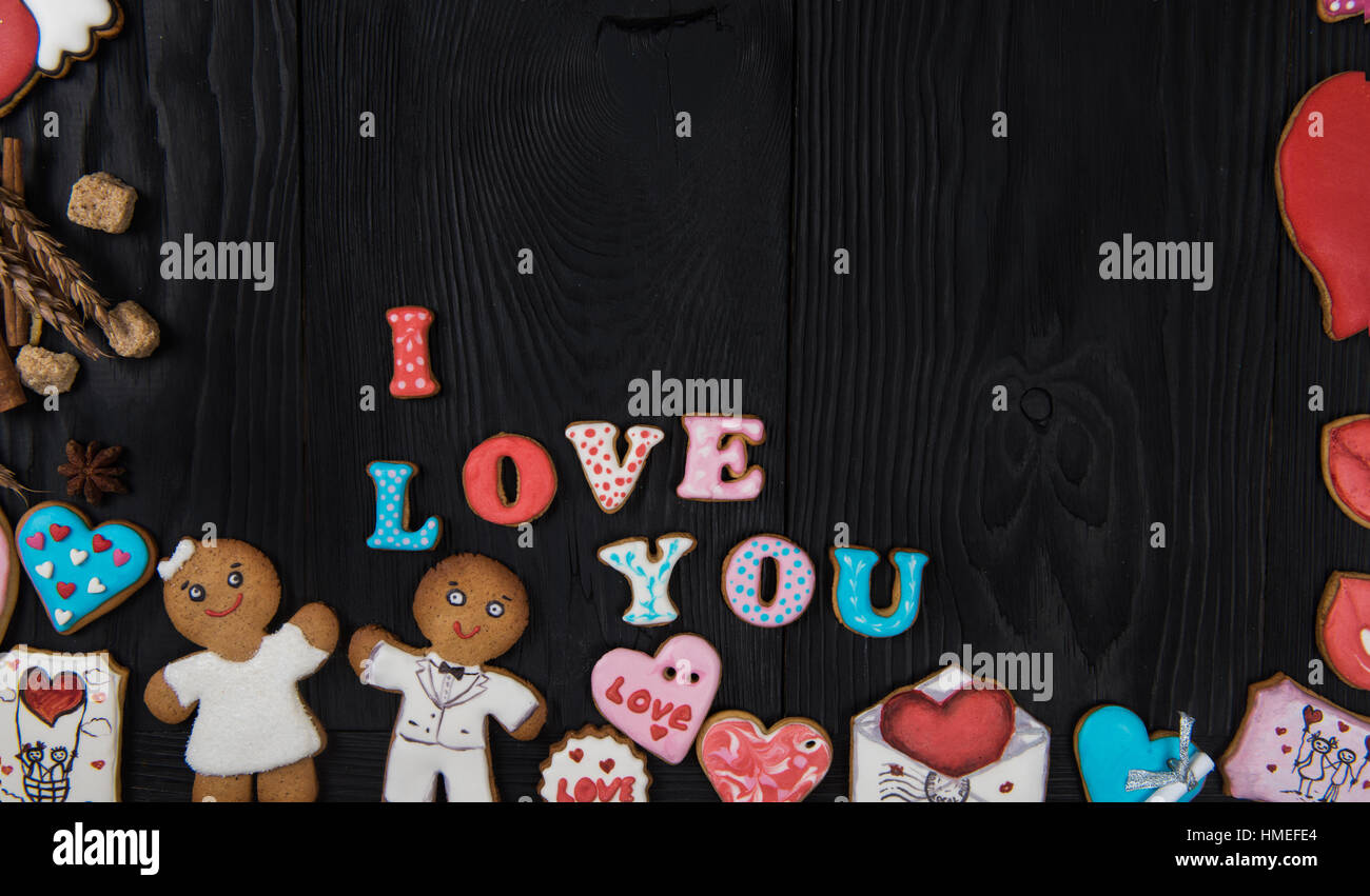 Gingerbreads for Valentines Day Stock Photo - Alamy
