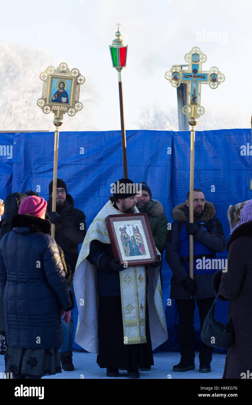 Ekaterinburg, Russia January 18, 2017 - Church Service on the occasion ...