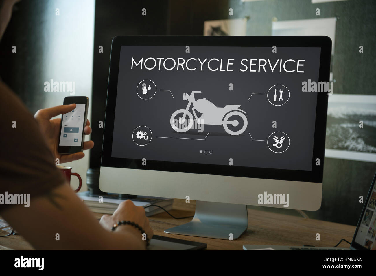 Motorcycle Service Engine Fix Concept Stock Photo - Alamy