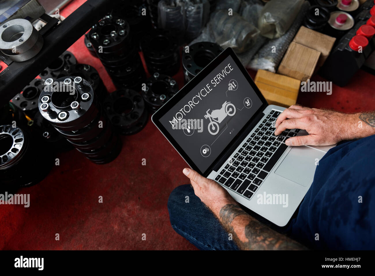 Motorcycle Service Engine Fix Concept Stock Photo - Alamy