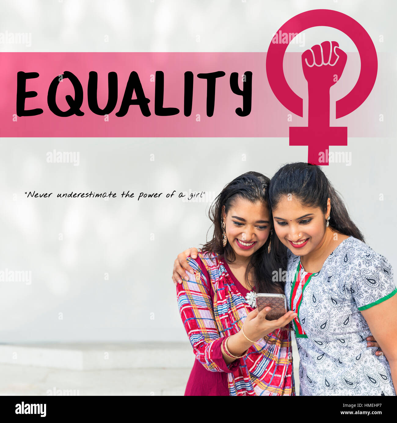 Women Girl Power Feminism Equal Opportunity Concept Stock Photo - Alamy