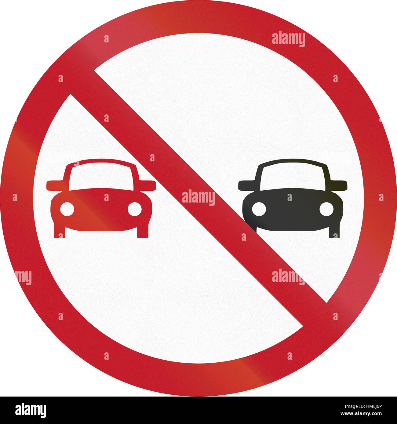 Road sign in the Philippines - Overtaking Prohibited Stock Photo - Alamy