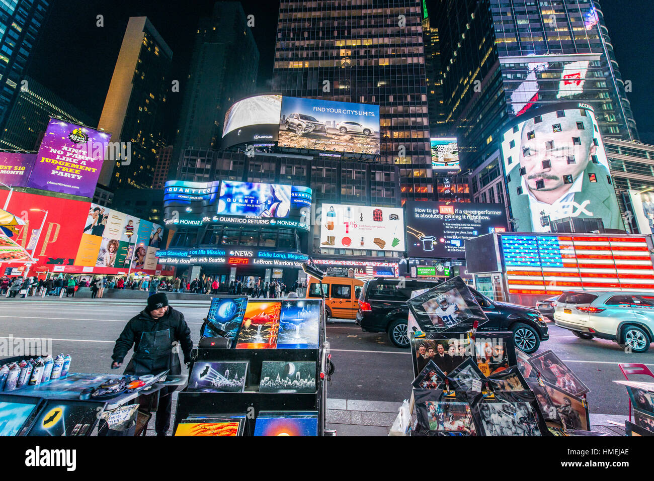 Night shots of Times Square and Broadway Stock Photo - Alamy
