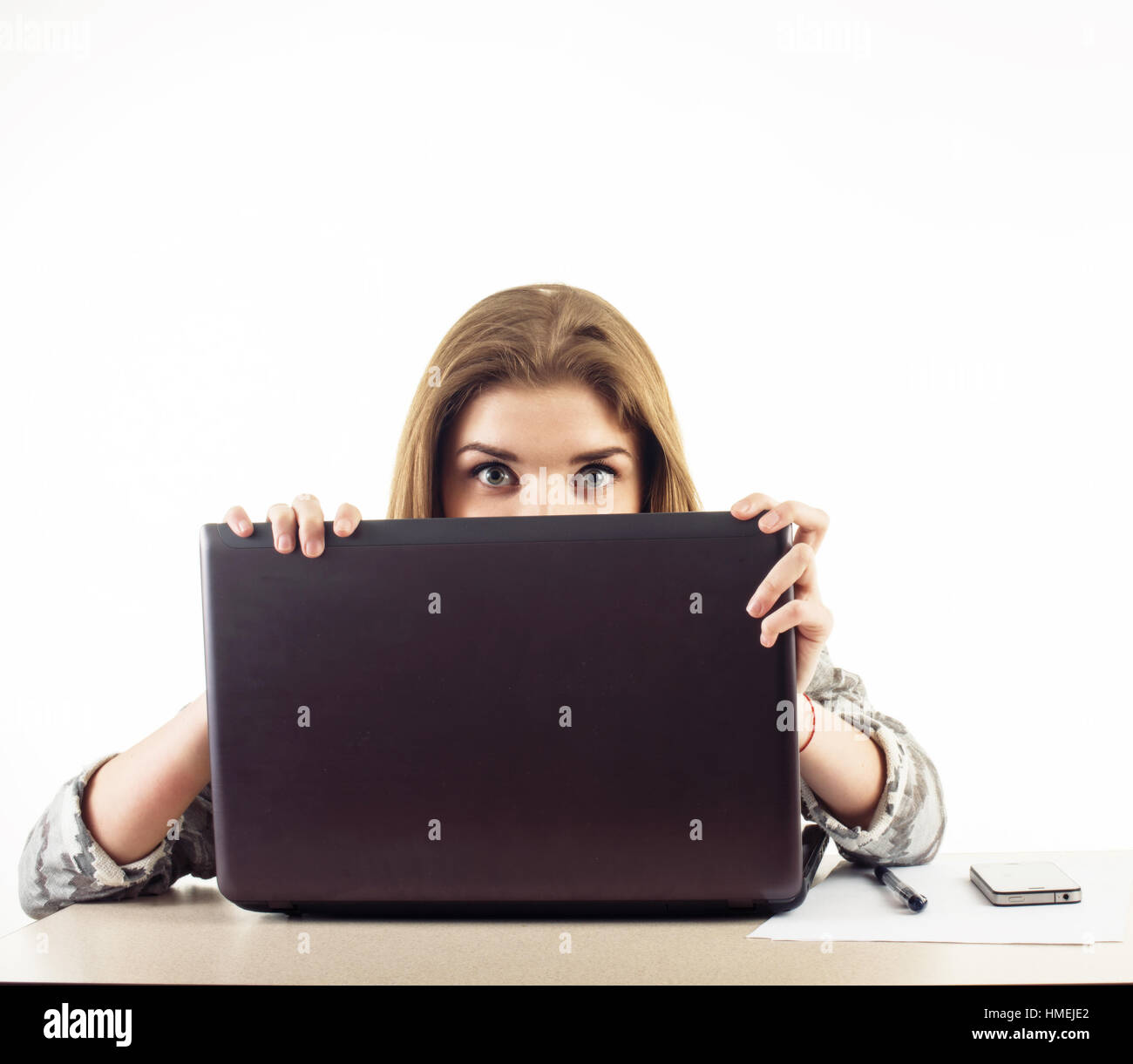 business woman with notebook Stock Photo - Alamy