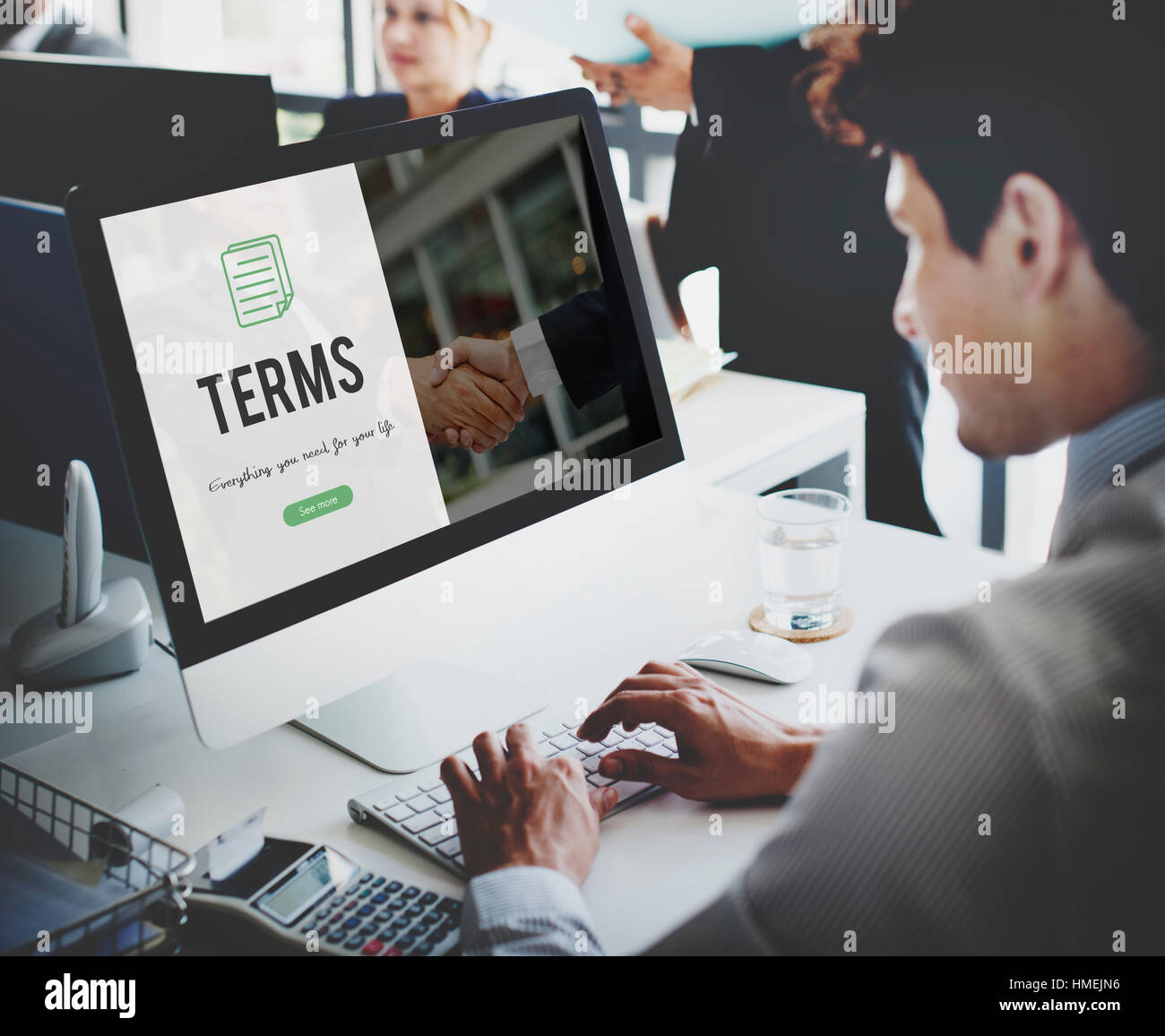 Terms word on business handshake background Stock Photo - Alamy