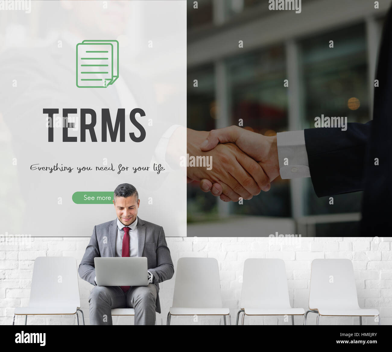Terms word on business handshake background Stock Photo - Alamy