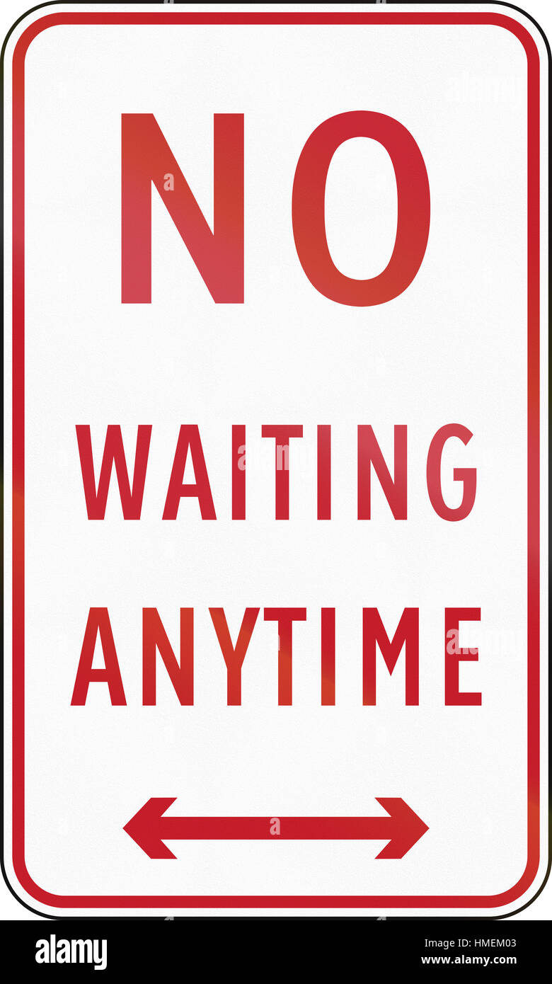 Road sign in the Philippines - No Waiting Anytime Stock Photo - Alamy
