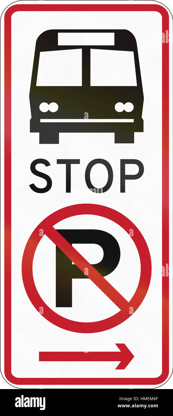 Road sign in the Philippines - No parking, bus stop Stock Photo - Alamy