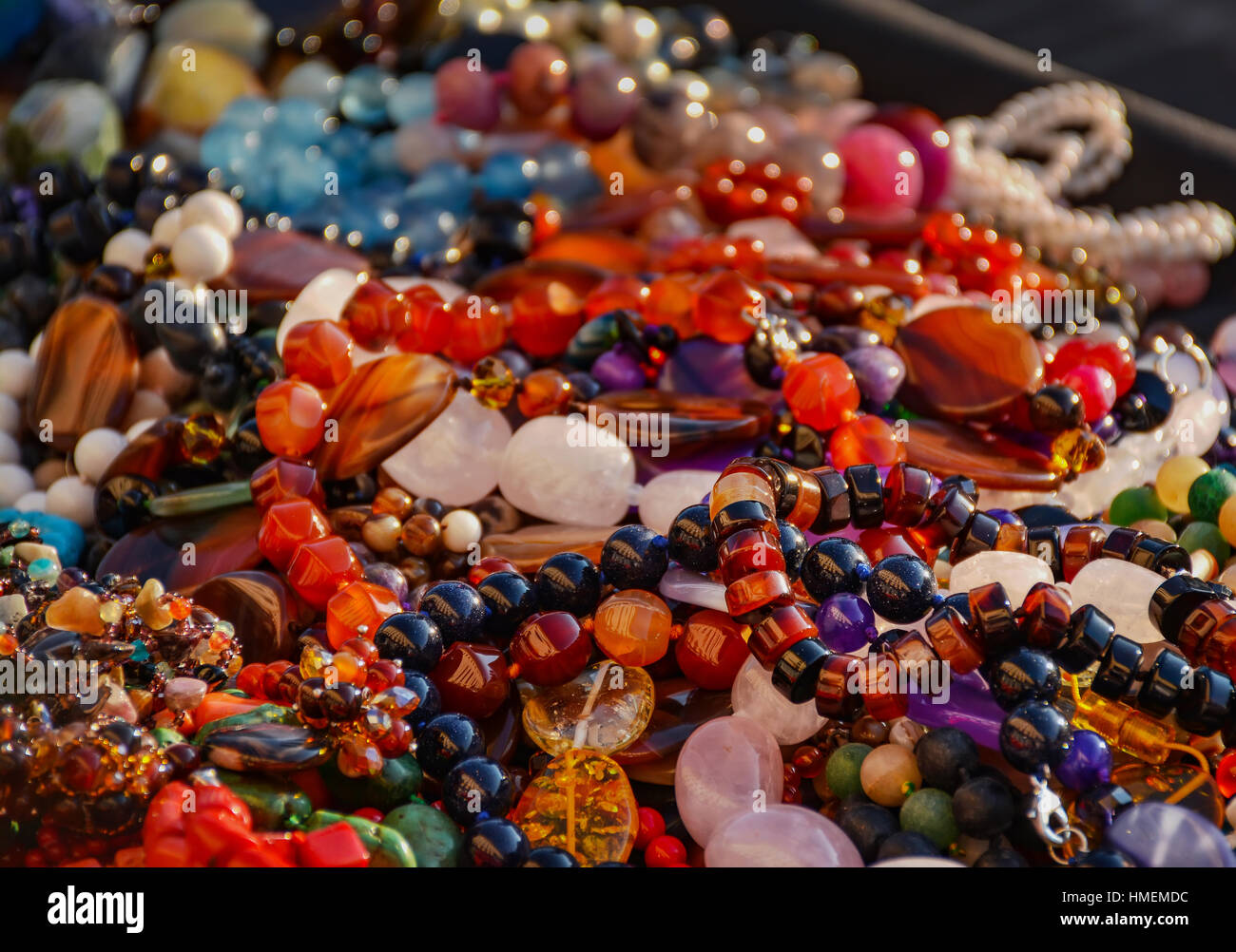 Jewelry of semi-precious stones Stock Photo - Alamy