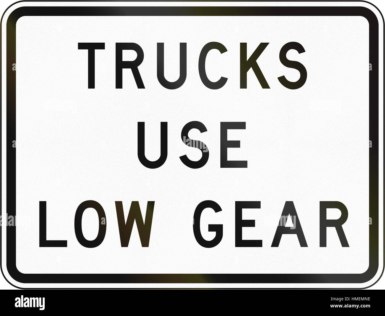Road sign in the Philippines - Trucks Use Low Gear Stock Photo - Alamy