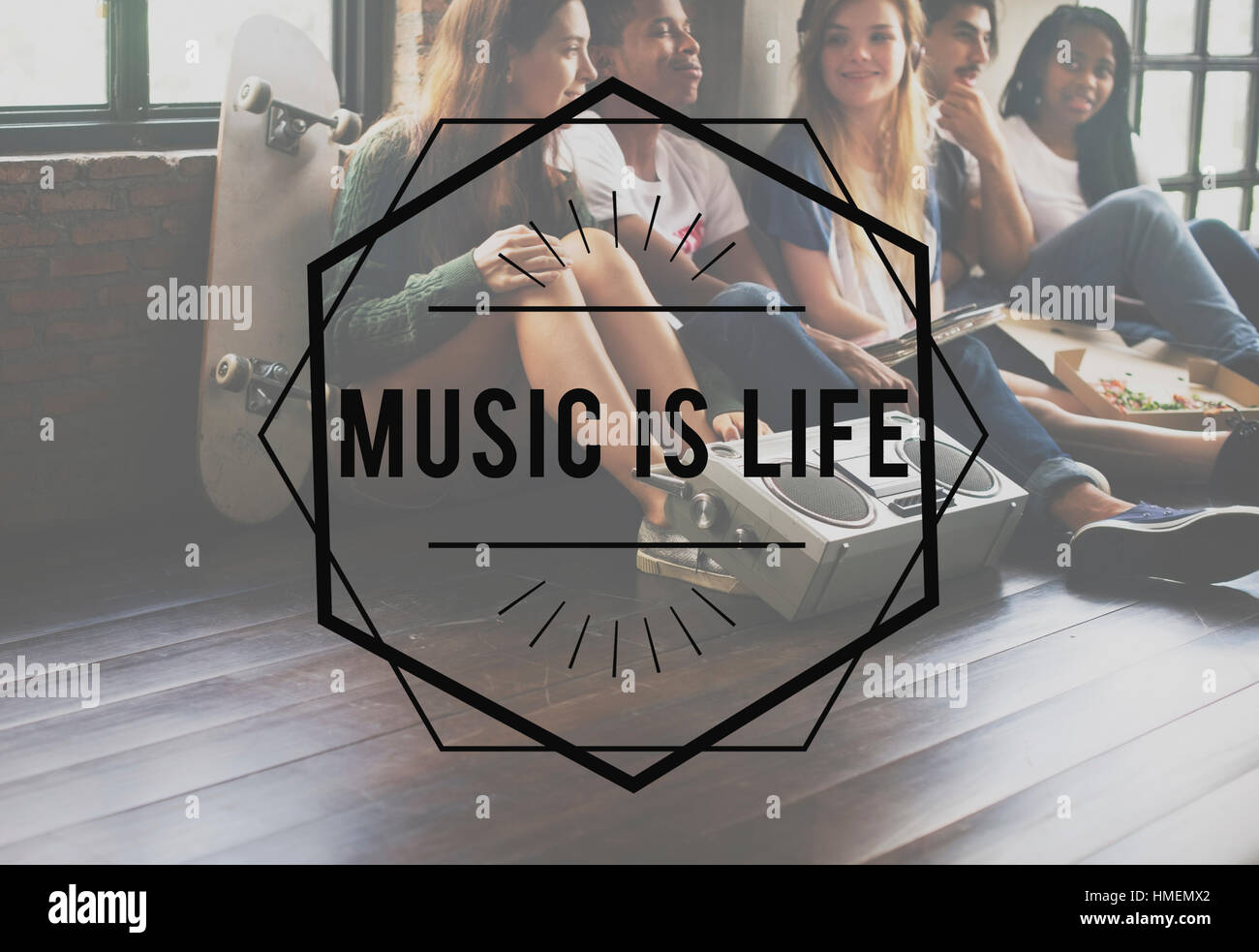 Music is Life Vintage Vector Graphic Concept Stock Photo - Alamy
