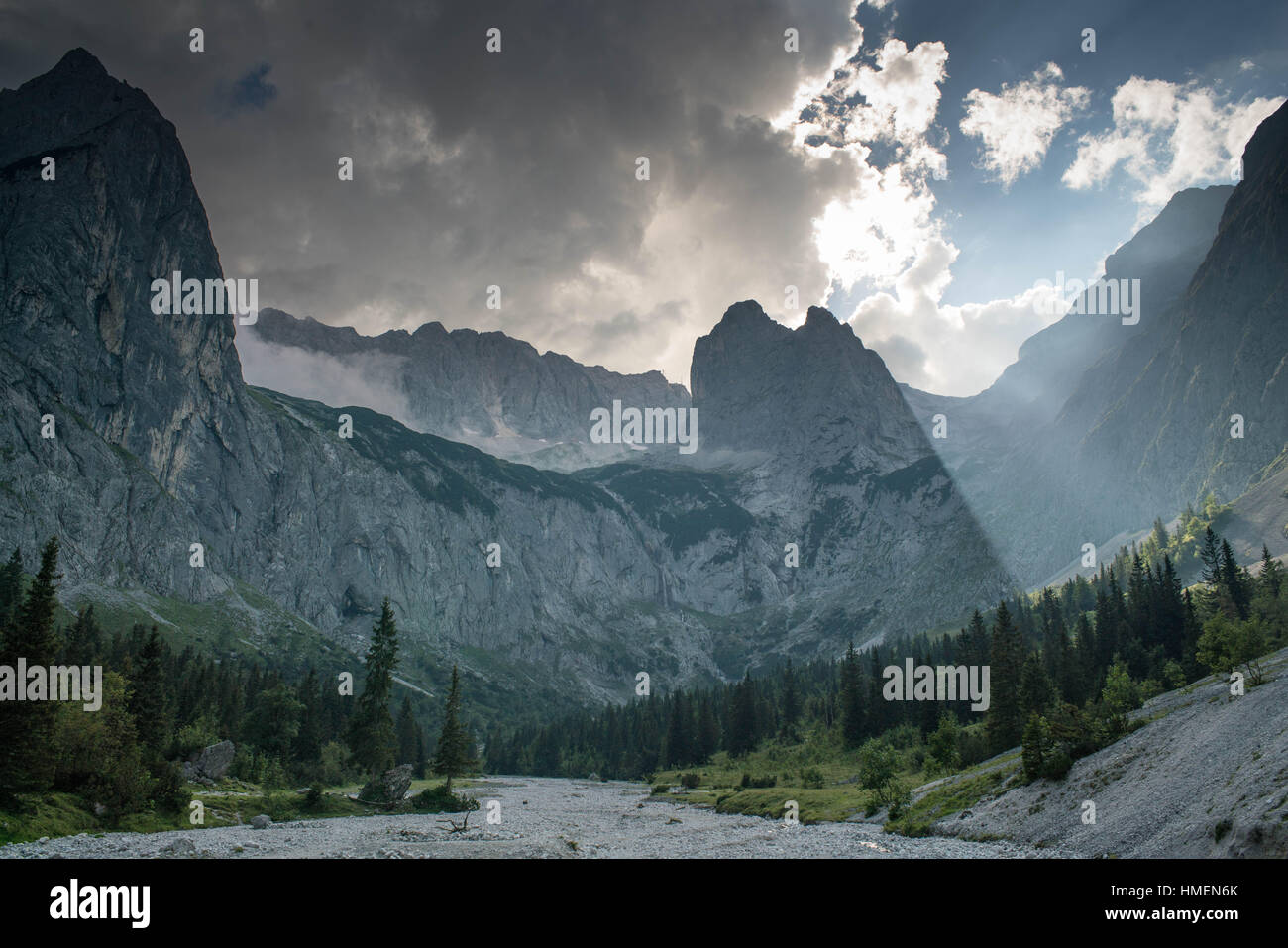 Zugspitze Mountain, Partnach Gorge, Garmisch-Partenkirchen, Bavaria ...