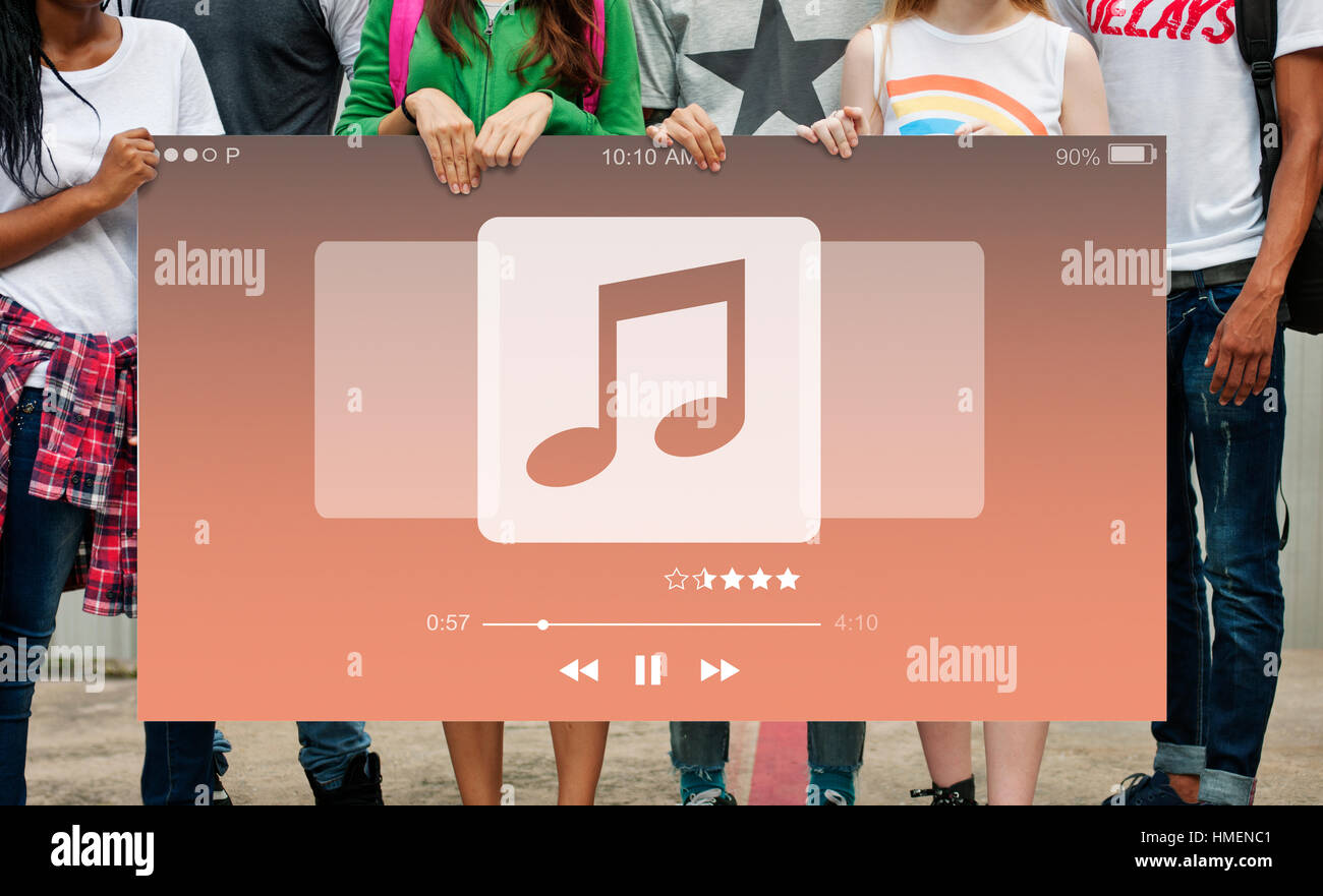 Music Video Player Multimedia Concept Stock Photo - Alamy