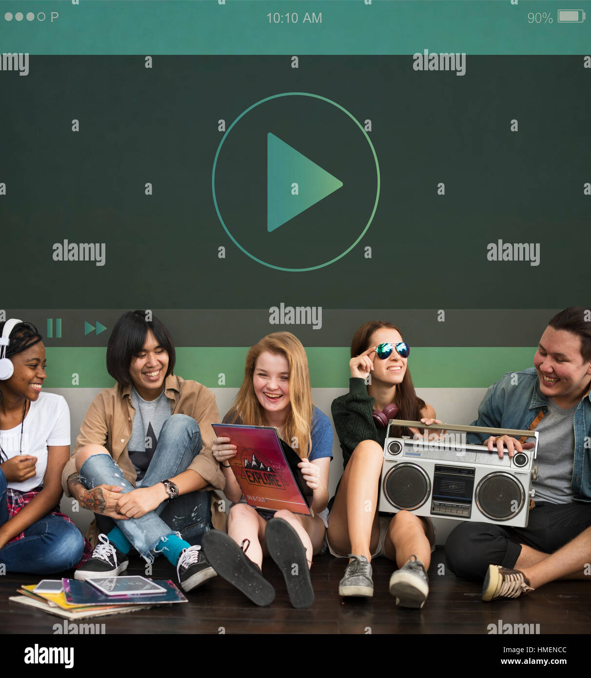 Music Video Player Multimedia Concept Stock Photo - Alamy