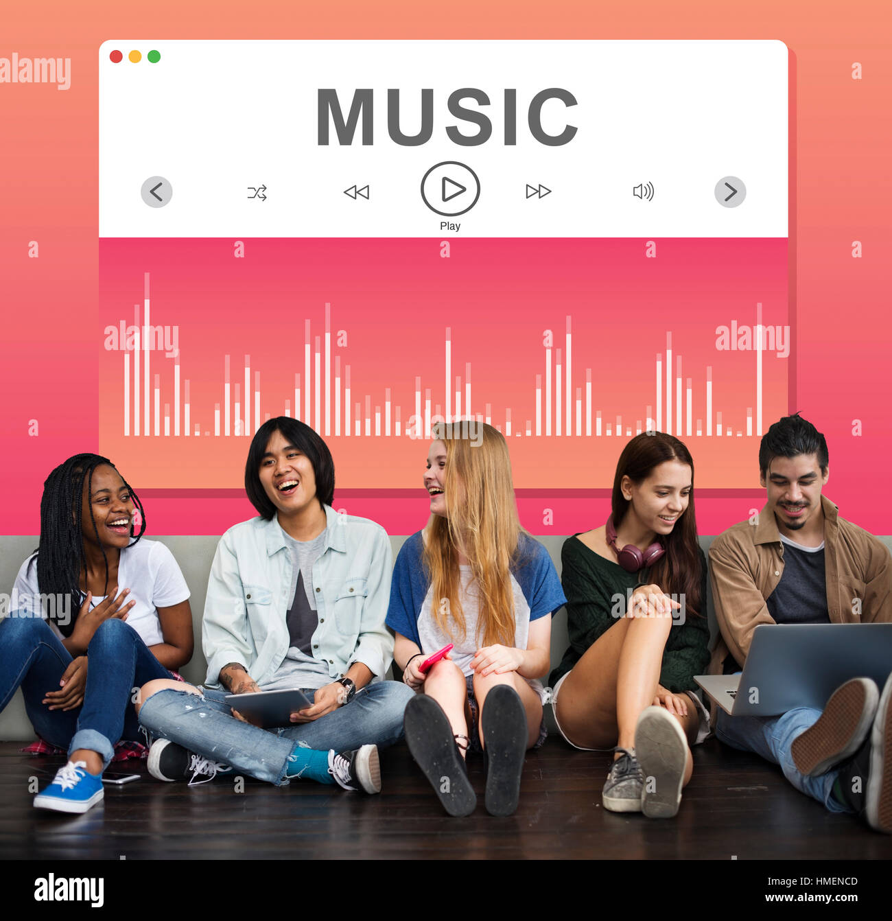Music Video Player Multimedia Concept Stock Photo - Alamy