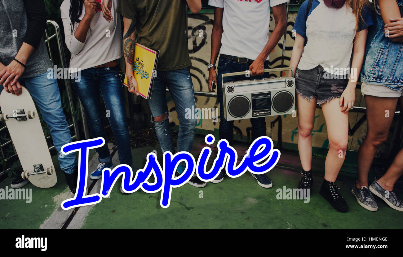 Inspire inspiration positivity word concept Stock Photo - Alamy