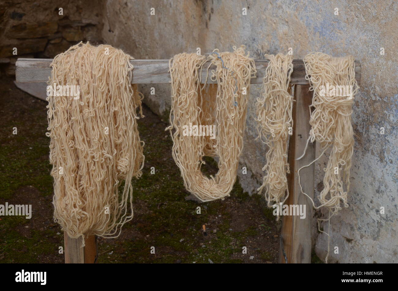 Traditional wool dyeing Stock Photo - Alamy