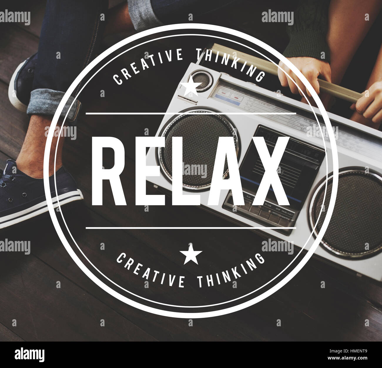 Relax Vintage Vector Graphic Concept Stock Photo - Alamy