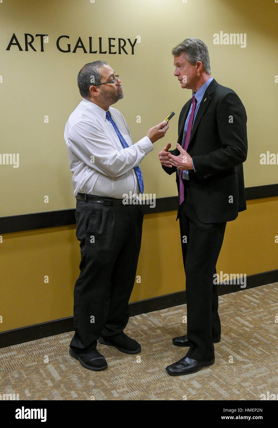 Emporia, Kansas, USA, 27th January, 2017 Chuck Samples and Congressman ...