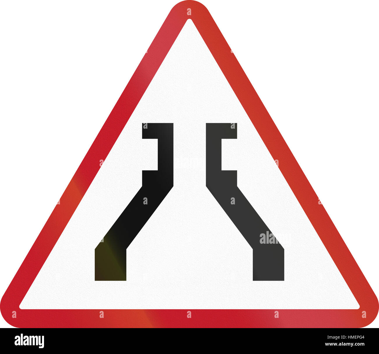 Road sign in the Philippines - Narrow Bridge Stock Photo - Alamy