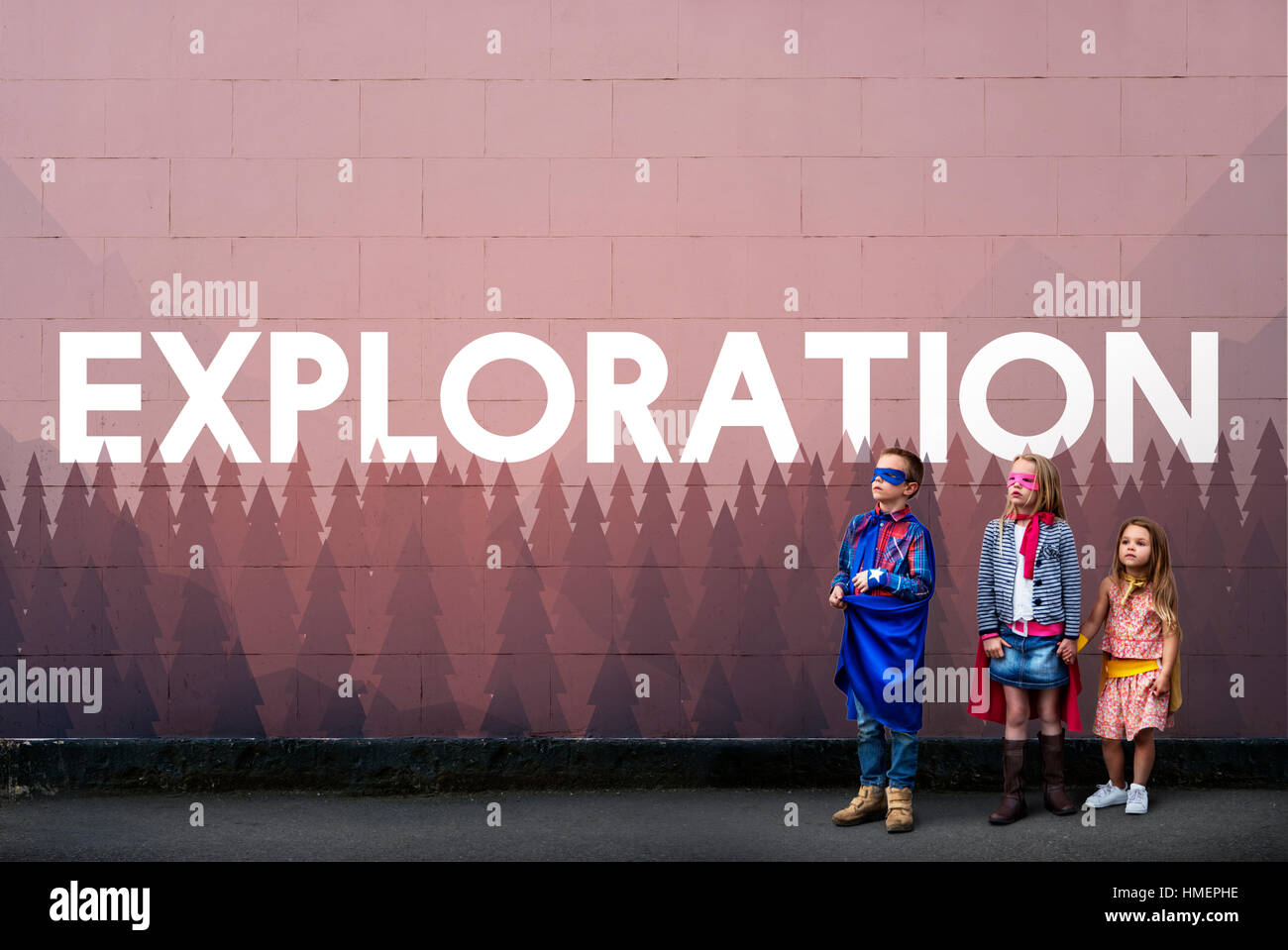 Exploration word on nature background with trees Stock Photo - Alamy