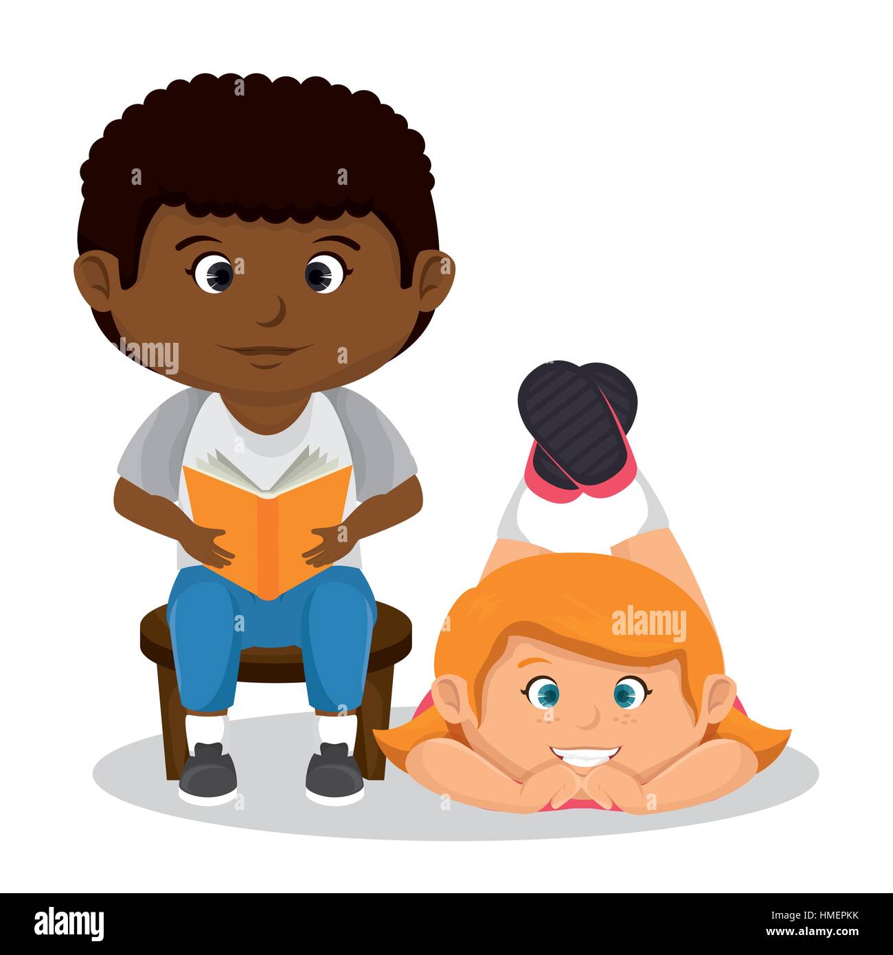 cute little kids character vector illustration design Stock Vector ...