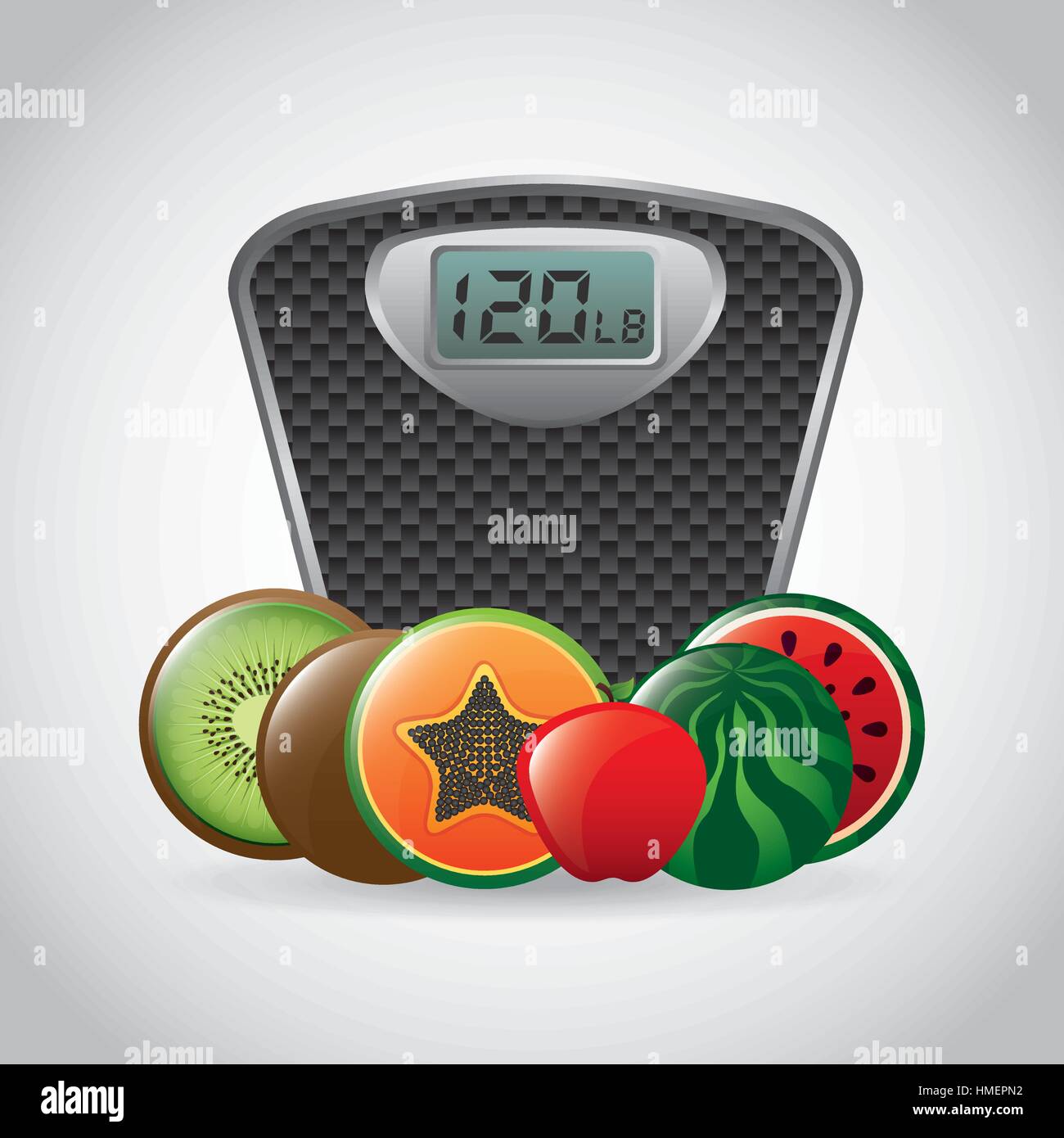 fresh fruit with scale vector illustration design Stock Vector Image ...