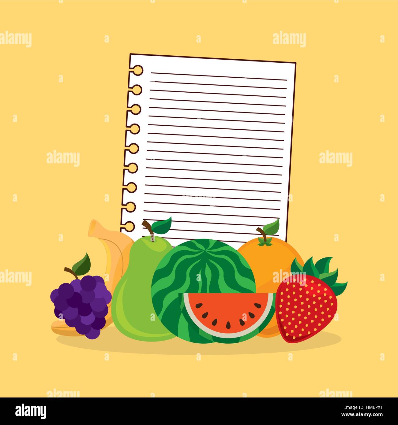 tropical fruits fresh menu vector illustration design Stock Vector ...
