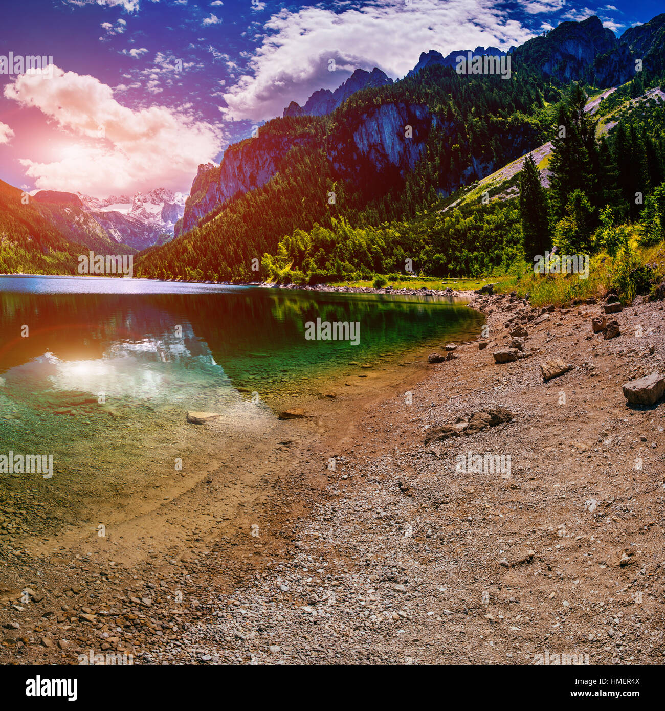 lake between mountains Stock Photo - Alamy
