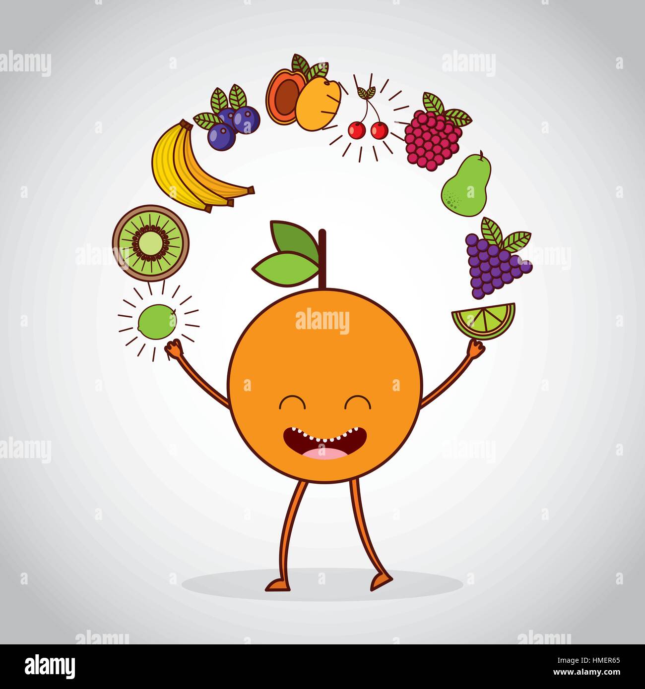 fresh fruit comic character vector illustration design Stock Vector ...