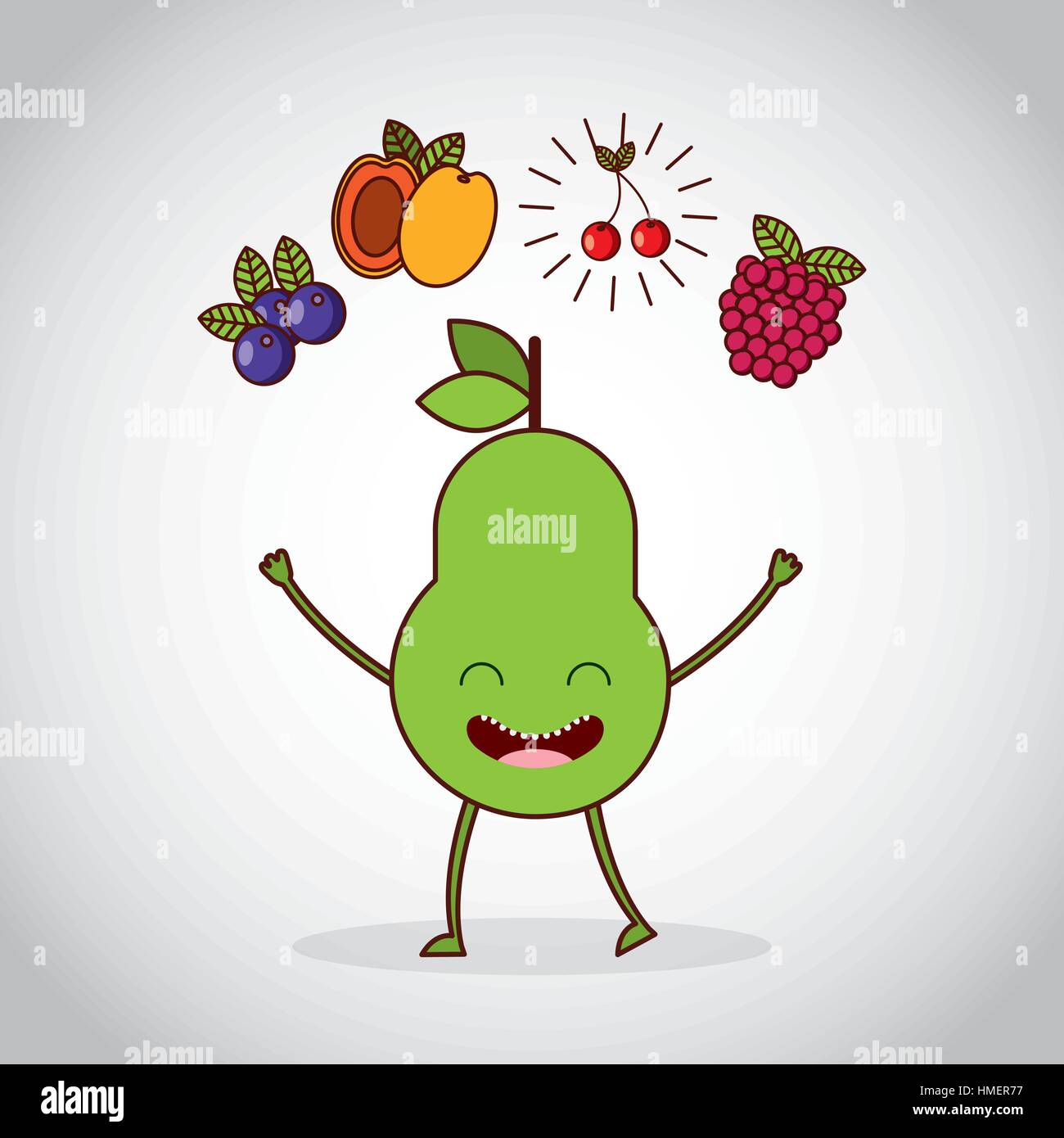 fresh fruit comic character vector illustration design Stock Vector ...
