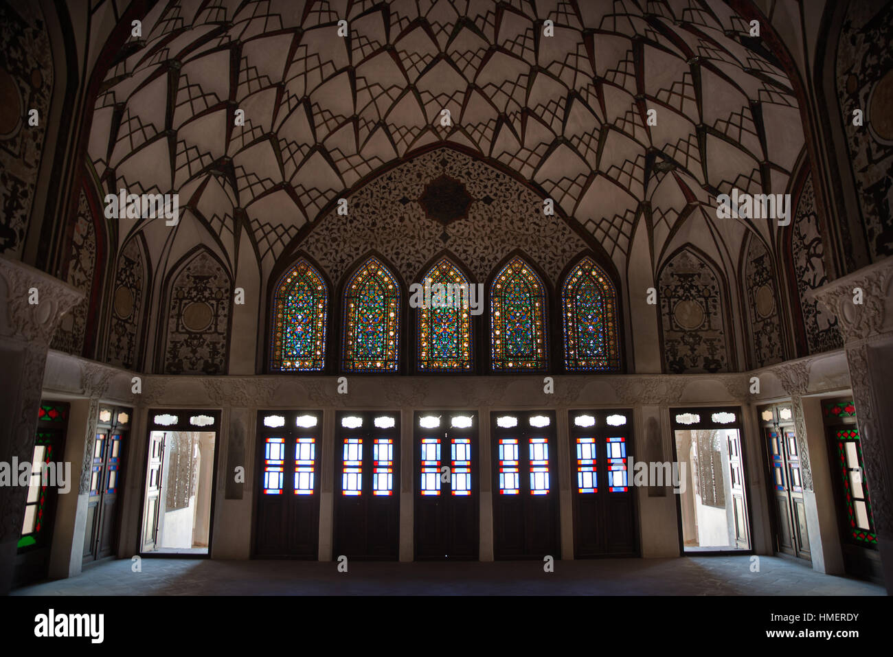 Stained glass windows of the Tabatabaei House, designed by Ustad Ali ...