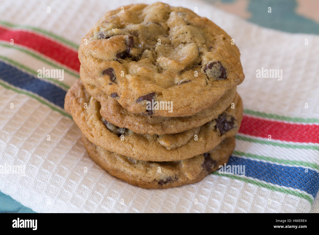 Stack of chocolate chip cookies Stock Photo - Alamy